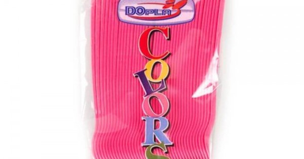 Lingurite Plastic OTI Dopla, 40 Buc/Set, 12 cm, Fuchsia, Lingurite Fuchsia de Plastic, Lingurite ...